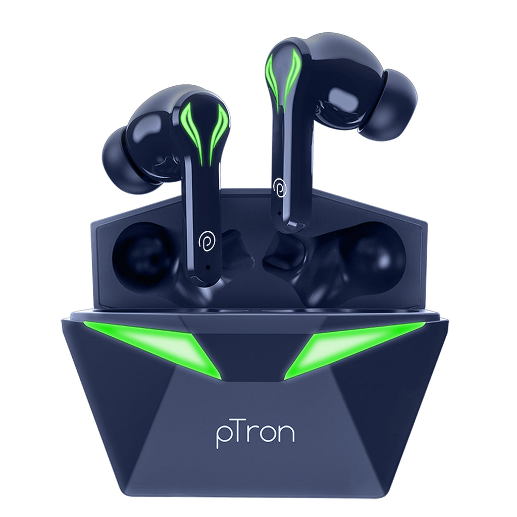 pTron Basspods Quest TWS Earbuds (Blue) - pTron India