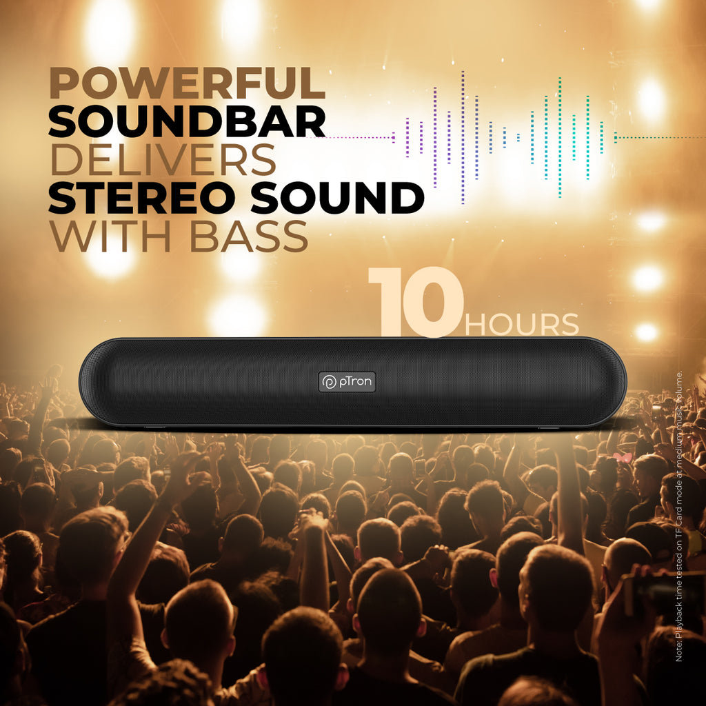 pTron Fusion Evo v3 BT Soundbar (Grey) - pTron India