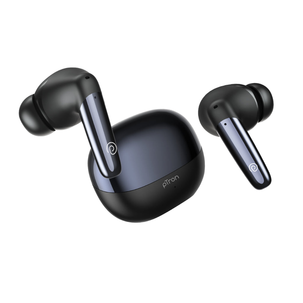 pTron Zenbuds Ultima ANC TWS Earbuds (Black) - pTron India