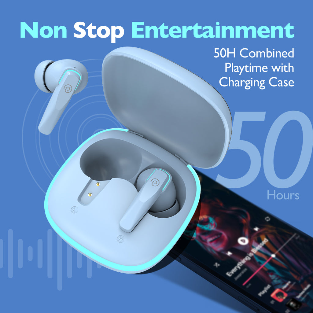 pTron Zenbuds Evo X2 in-Ear TWS Earbuds with Quad Mic & ENC Calls (Blu ...