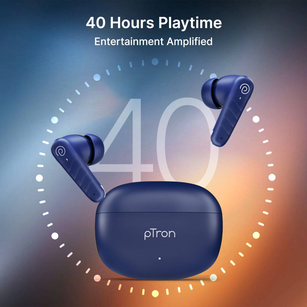 pTron Bassbuds Spark in-Ear TWS Earbuds with Stereo Sound, 40Hrs Playt ...