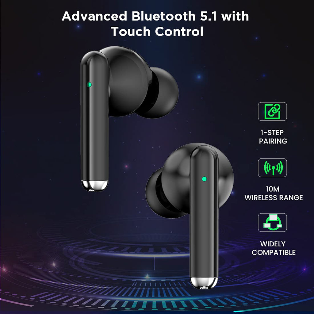 pTron Bassbuds Pixel True Wireless Bluetooth 5.1 Headphones,Deep Bass ...